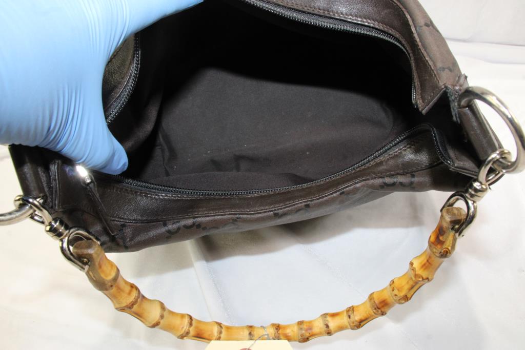 Gucci Mongram Bag With Bamboo Handle | Property Room