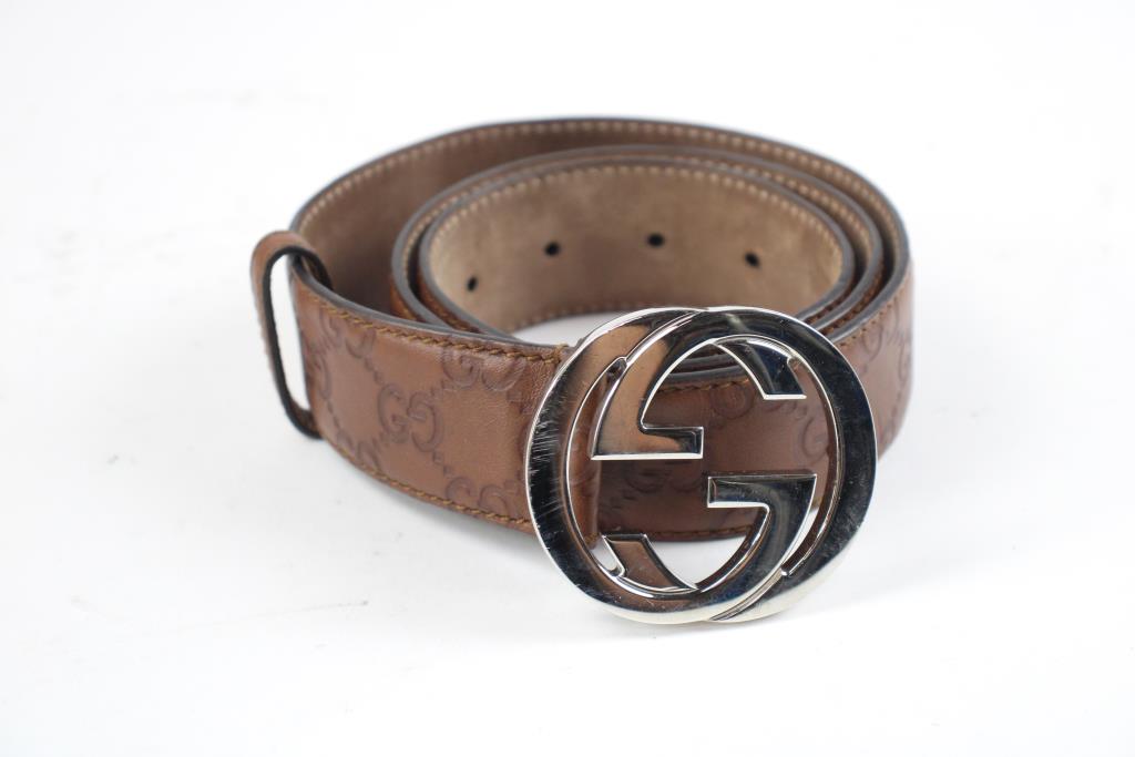 Gucci Signature Belt - Doublechecked By Entrupy | Property Room