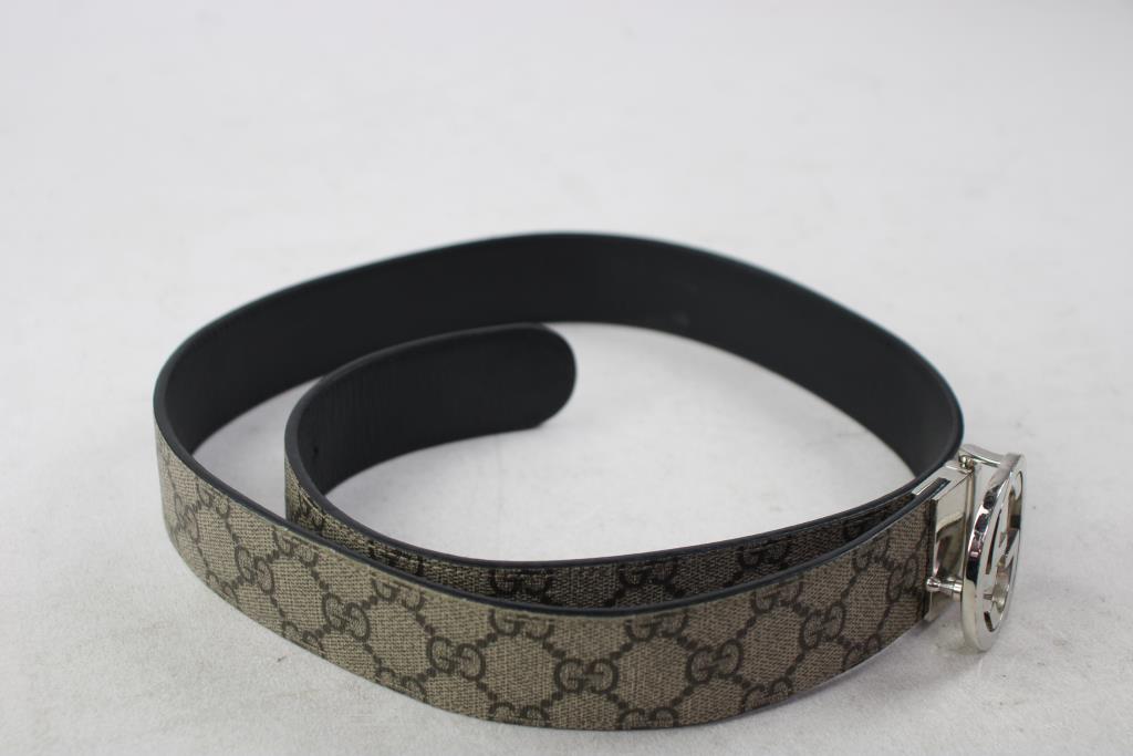 Gucci Signature Monogram Belt - Doublechecked By Entrupy | Property Room