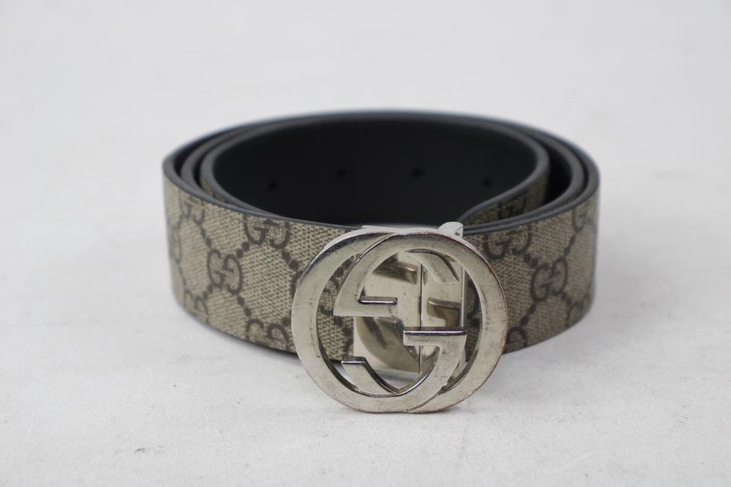 Gucci Signature Monogram Belt - Doublechecked By Entrupy | Property Room