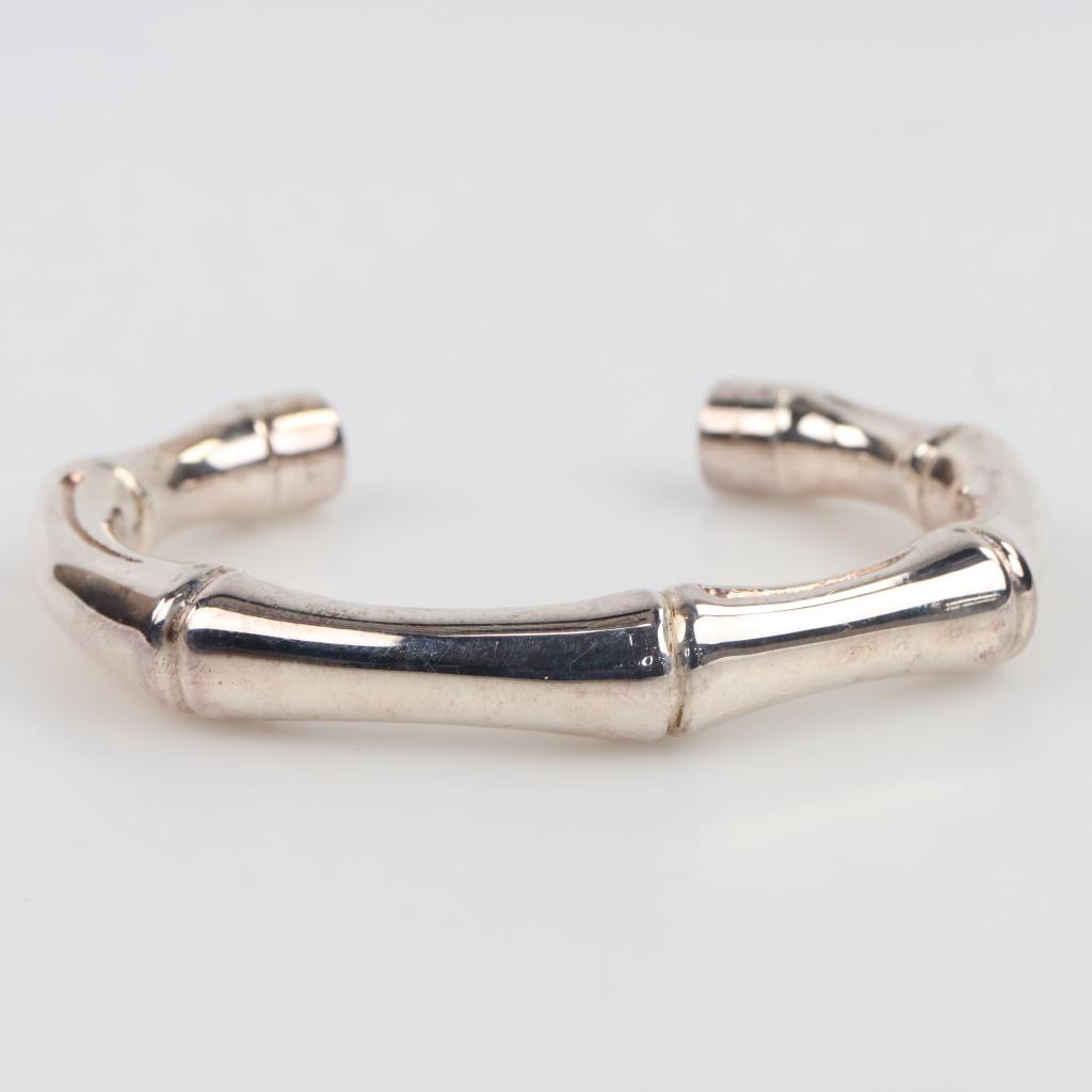 Gucci Sterling Silver Bamboo Cuff Bracelet | Property Room