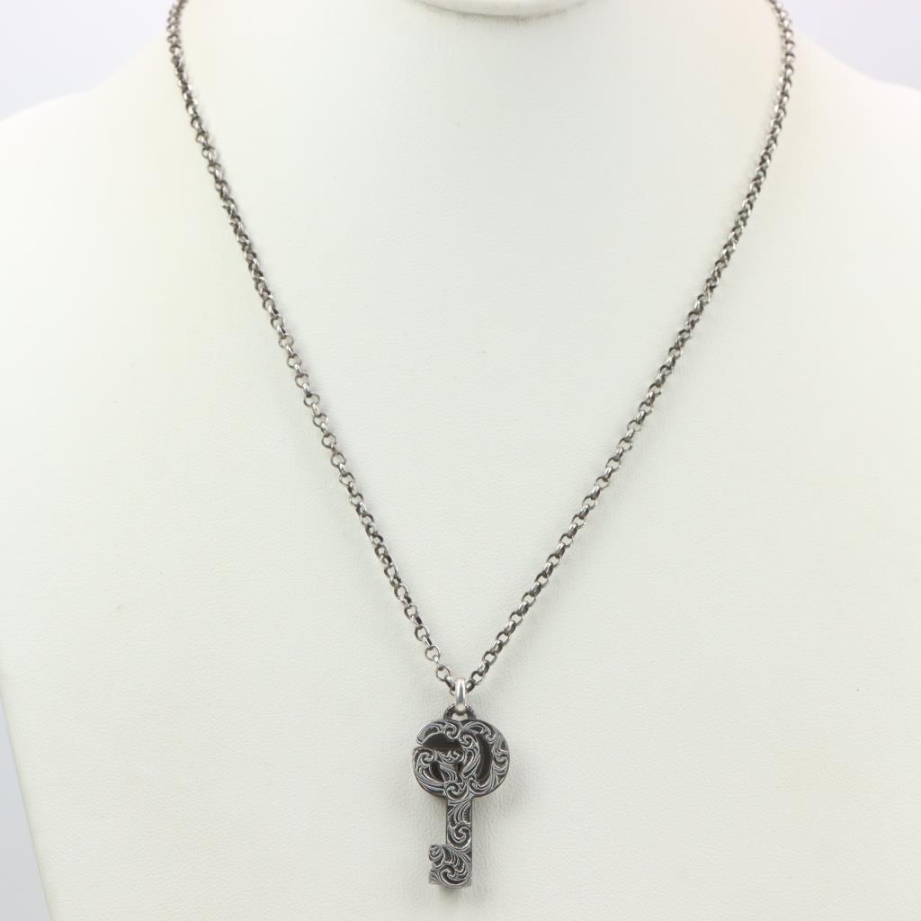 Gucci Sterling Silver Double G Key Necklace | Property Room