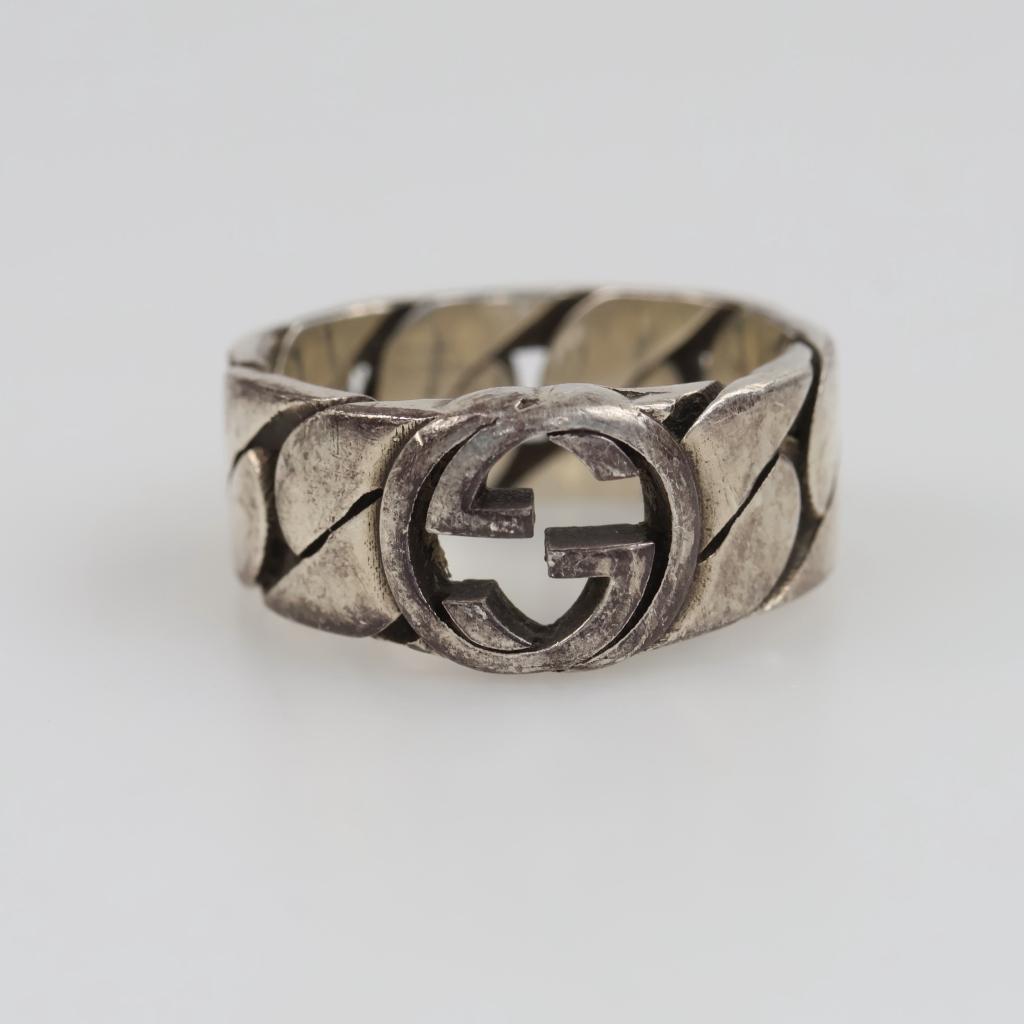 Gucci Sterling Silver Wide Interlocking Ring | Property Room