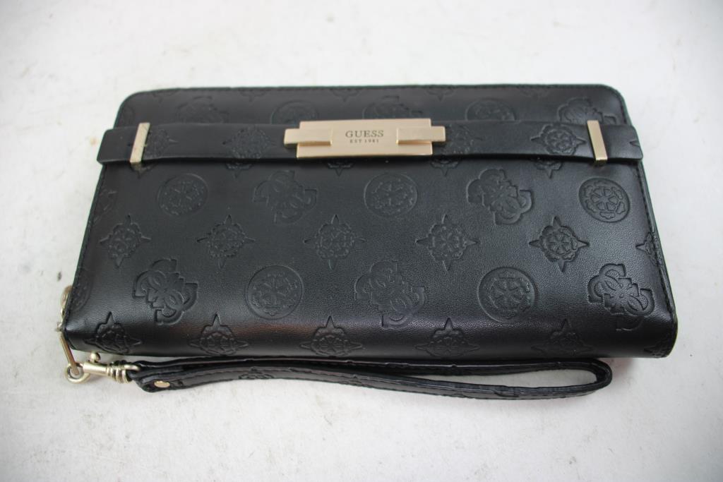 Guess Large Zip Wallet, Black | Property Room