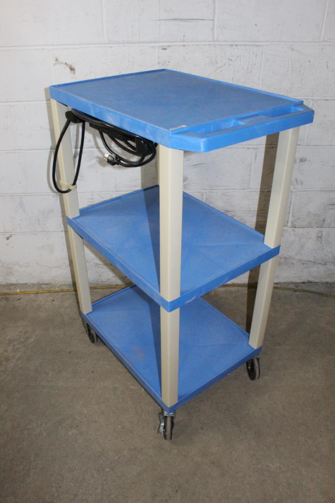 H Wilson The Tuffy Plastic Rolling Cart With Power Strip | Property Room