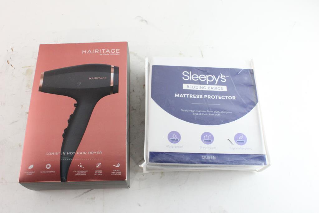 Hairitage Hair Dryer & Sleepy's Mattress Protector, 2 Pieces | Property ...