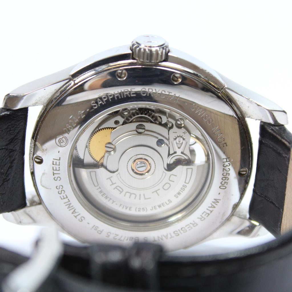 Hamilton Open Heart Jazzmaster Viewmatic Black Leather Watch In Box ...