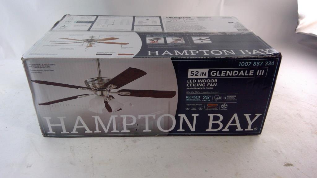 Hampton Bay 52" Glendale 3 LED Indoor Ceiling Fan | Property Room