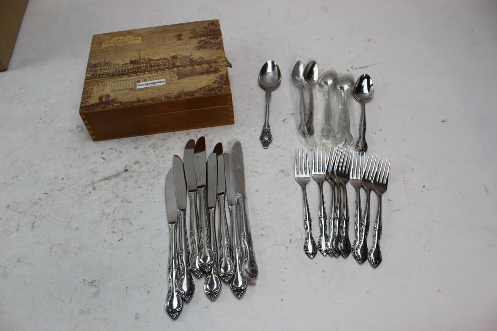 Hampton Court And Rogers Stainless Steel Flatware, 15+ Pieces ...