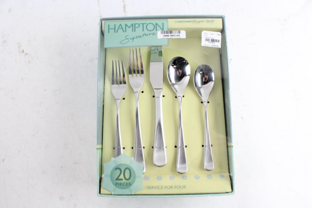 Hampton Signature Staphanie Satin 20-Piece Flatware Set | Property Room