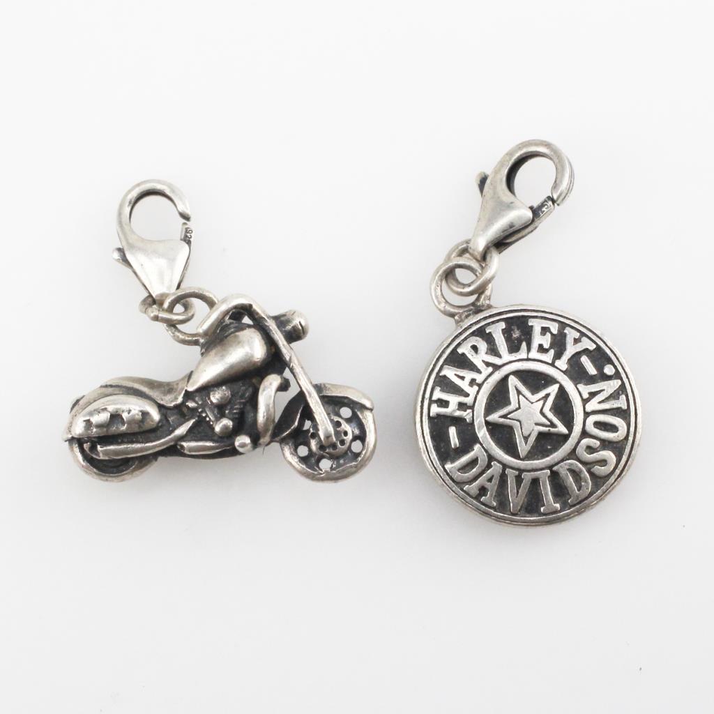 Harley Davidson Sterling Silver Charms 2 pieces | Property Room