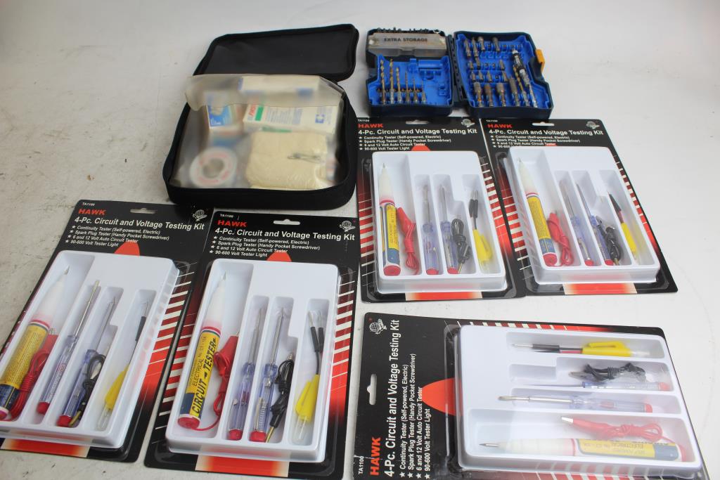 Hawk Ta1100 4 Piece Circuit And Voltage Testing Kit , Ryobi Bit Set And ...