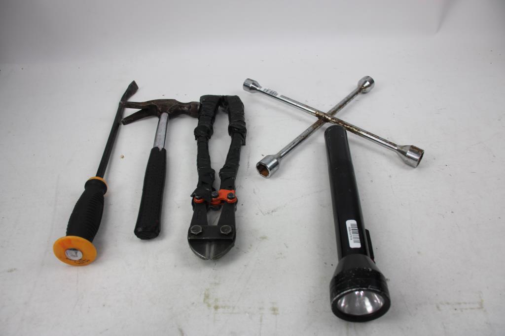 HDX Bolt Cutters, Pittsburgh Pry Bar With Grip, 16 Oz Claw Hammer And ...