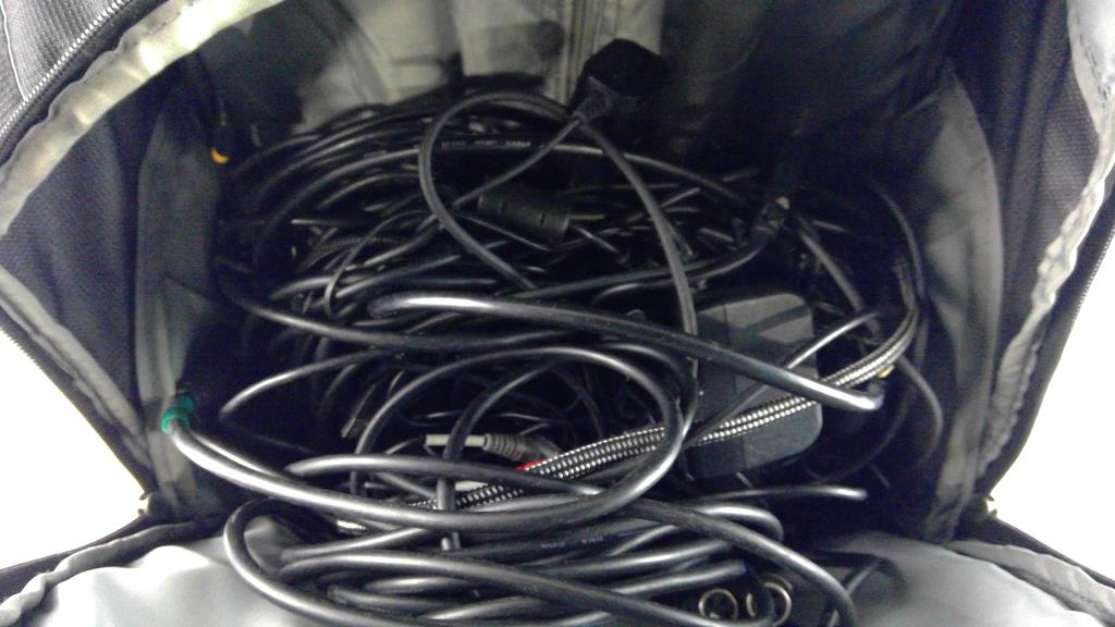 High Sierra Backpack With Assorted Cables And More | Property Room