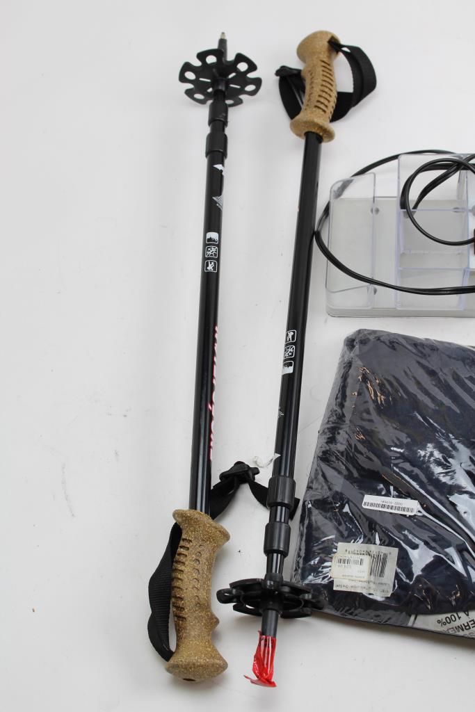 Hiking Poles, Poncho And Desk Light: 4 Items | Property Room