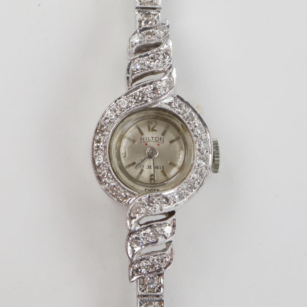 Hilton 1.42cts TW Diamond 14kt White Gold Watch -Evaluated By Our ...