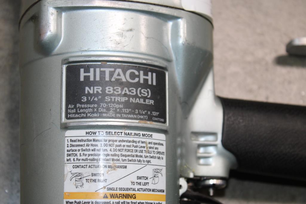 Hitachi NR 83A3(S) 3 1/4 Strip Nailer Air Powered Framing Nailer ...