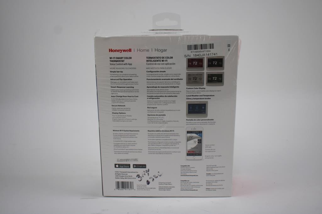 Honeywell Home Wi-Fi Smart Color Thermostat, RTH9585WF | Property Room