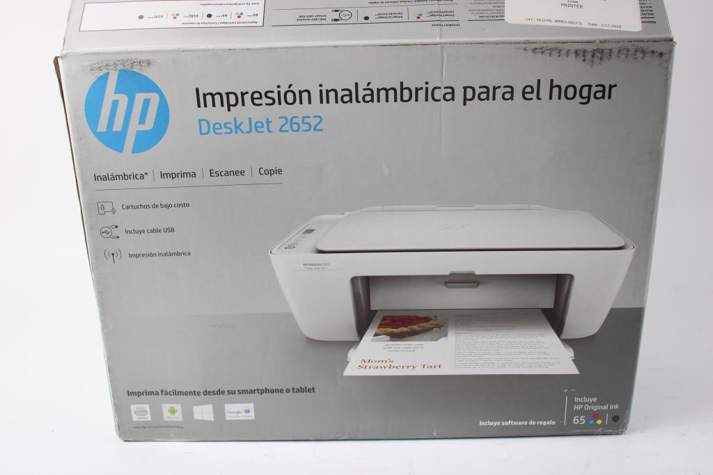HP DeskJet 2652 Wireless Home Printing, White | Property Room