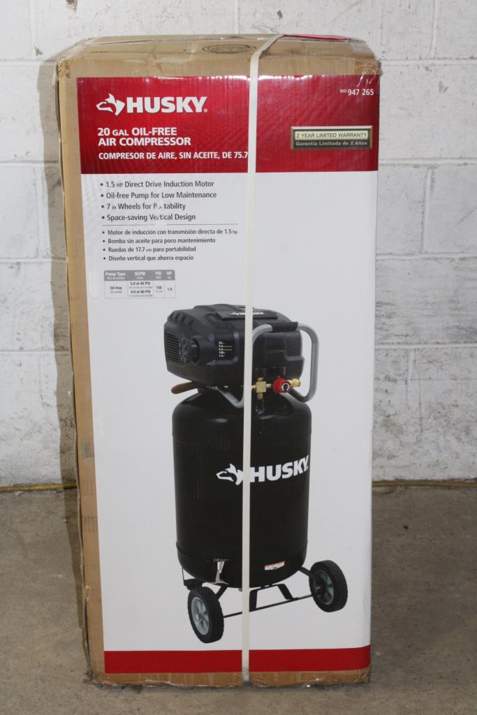 Husky 20 Gal Oil-Free Air Compressor | Property Room