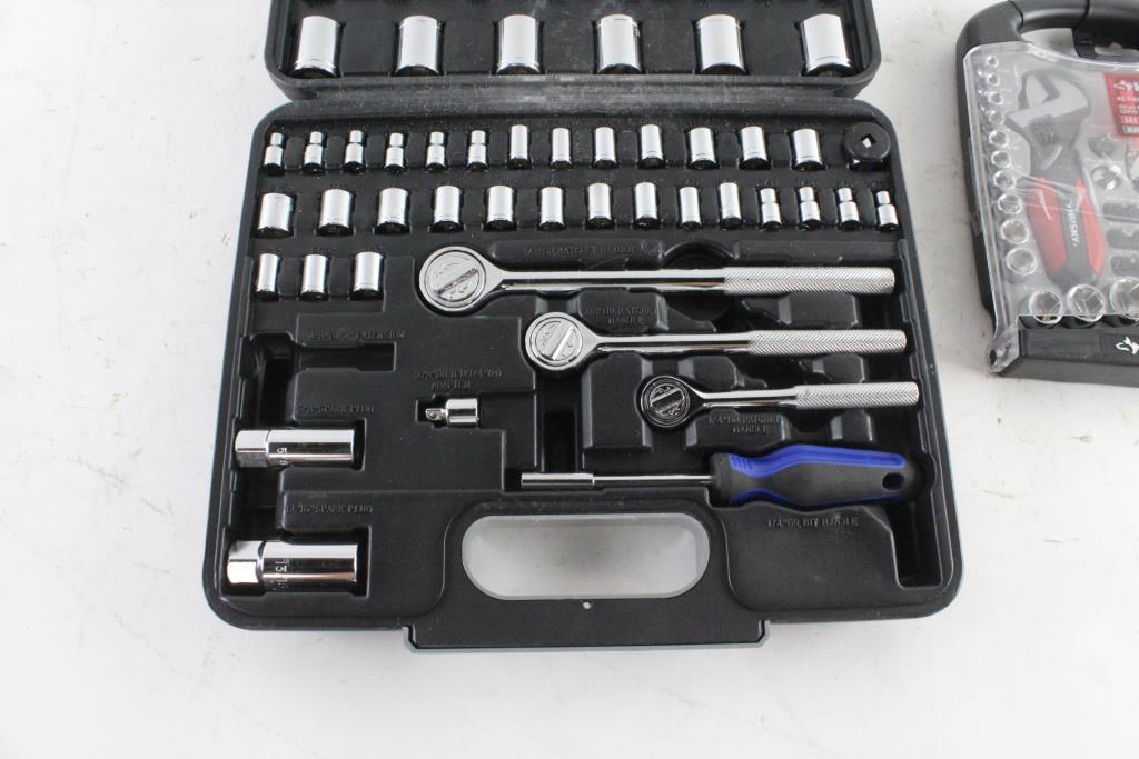 Husky 45-Piece Stubby Set And Ultra Steel 120-Piece Socket Set, 2 ...