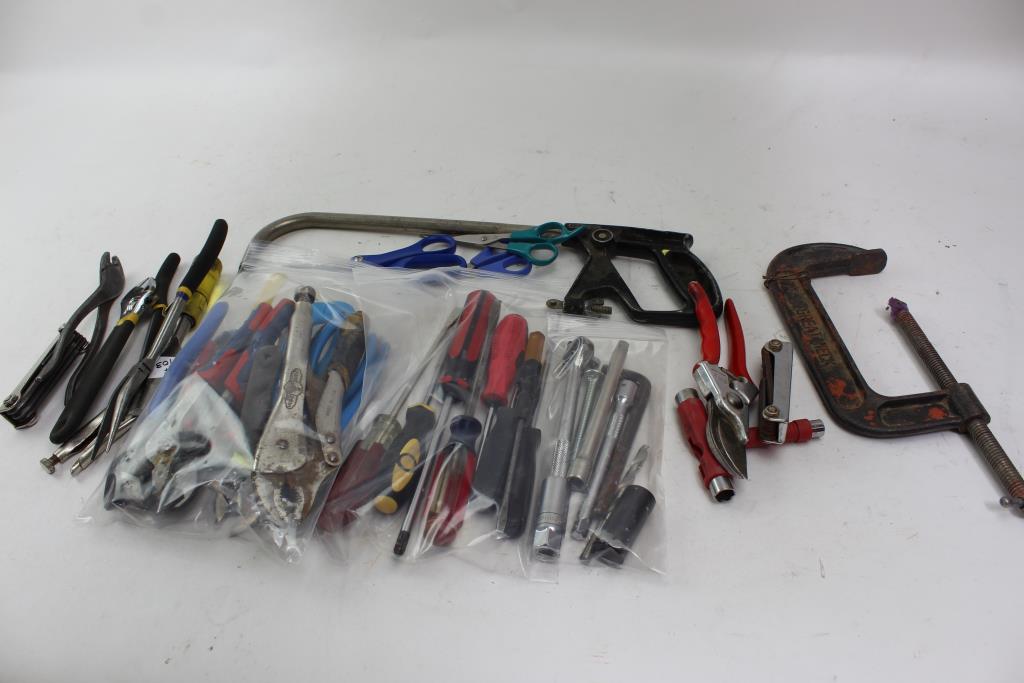 Husky Adjustable Wrench, Klein Tools Wire Cutter And More Various Tools ...