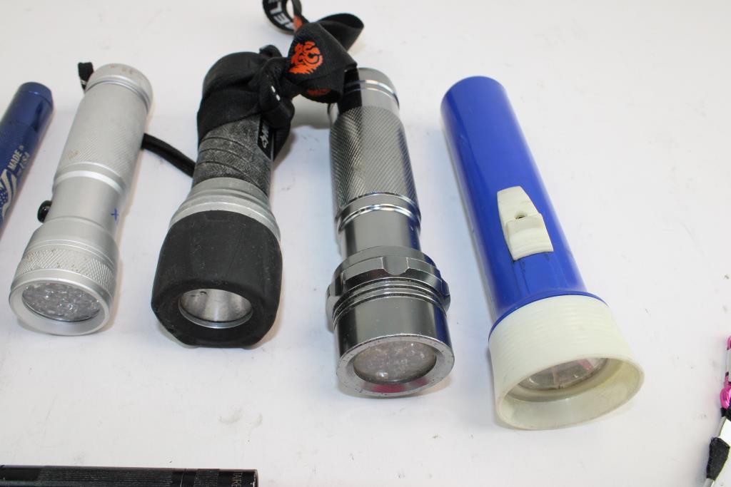 Husky, Maglite, Techlite, & More Assorted Flashlights; 7+ Pieces ...