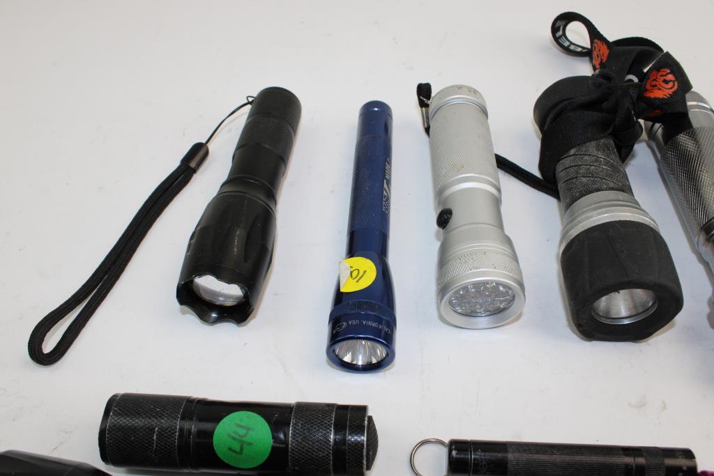 Husky, Maglite, Techlite, & More Assorted Flashlights; 7+ Pieces ...
