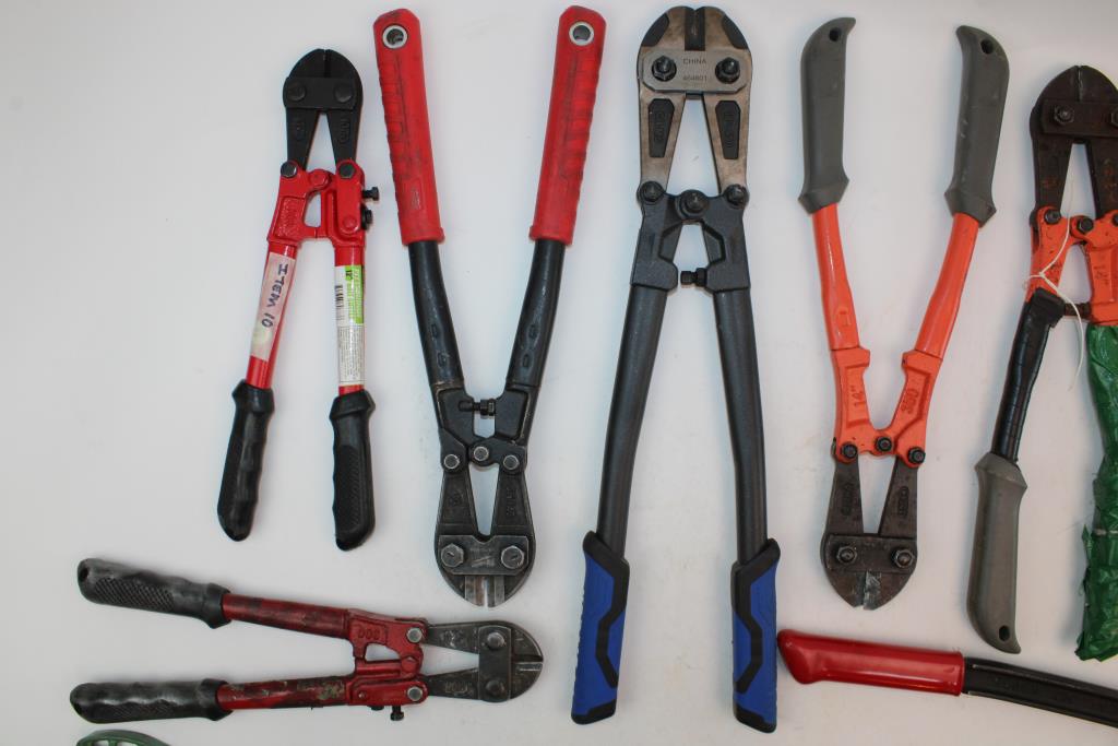 Husky, Pittsburgh, Armstrong MFG, & More Assorted Bolt Cutters; 10 ...