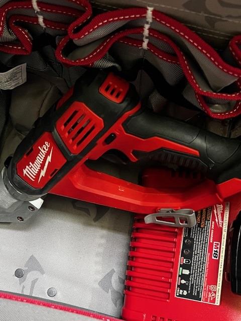 Husky Rolling Tool Bag With Milwaukee, Charger Battery, Double Shear ...