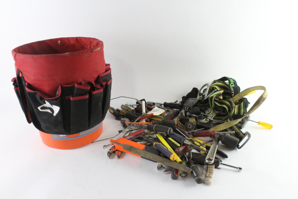 Husky Tool Bucket With Tools, 10+ Pieces | Property Room
