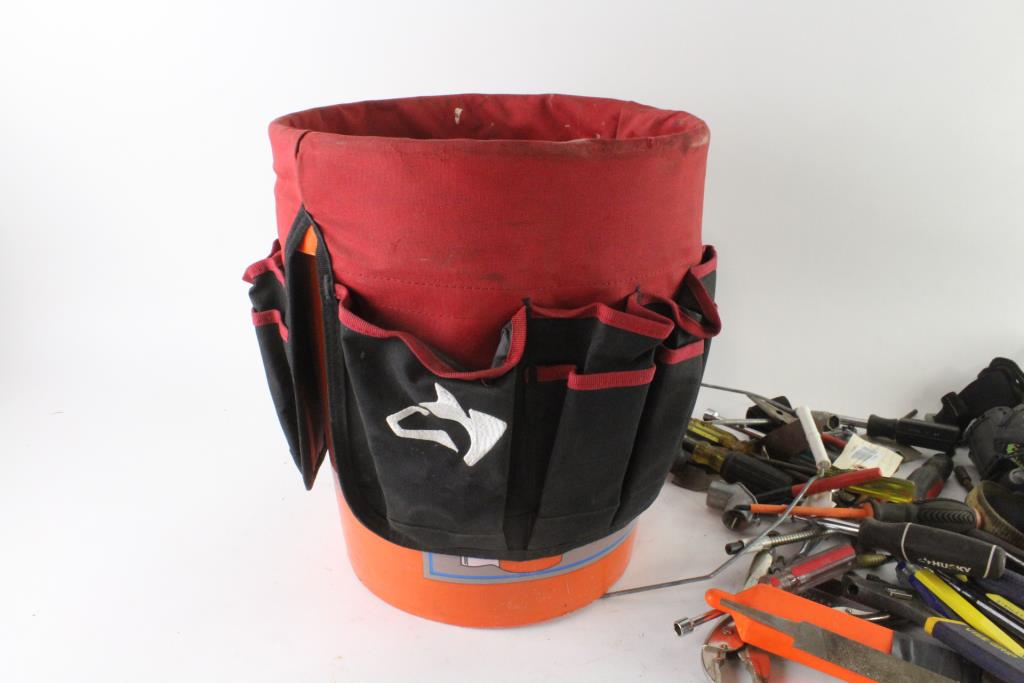 Husky Tool Bucket With Tools, 10+ Pieces | Property Room