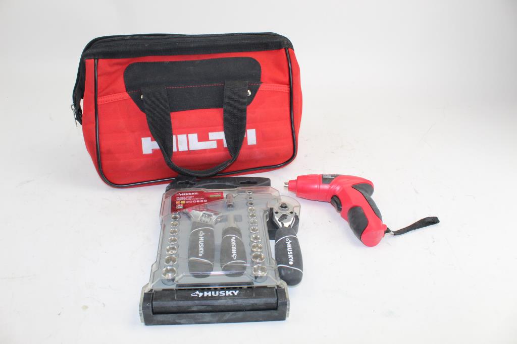 Hyper Tough Cordless Screwdriver & Husky Combination Wrench & Socket ...