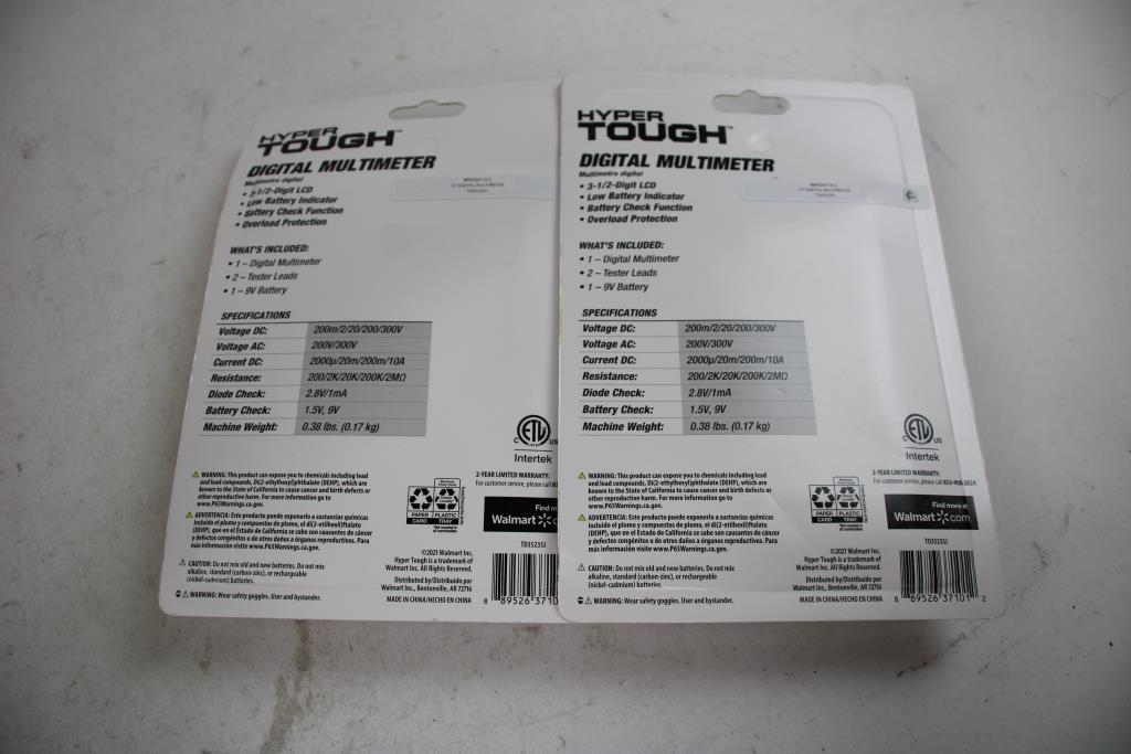 Hyper Tough Digital Multimeters, 2 Pieces | Property Room