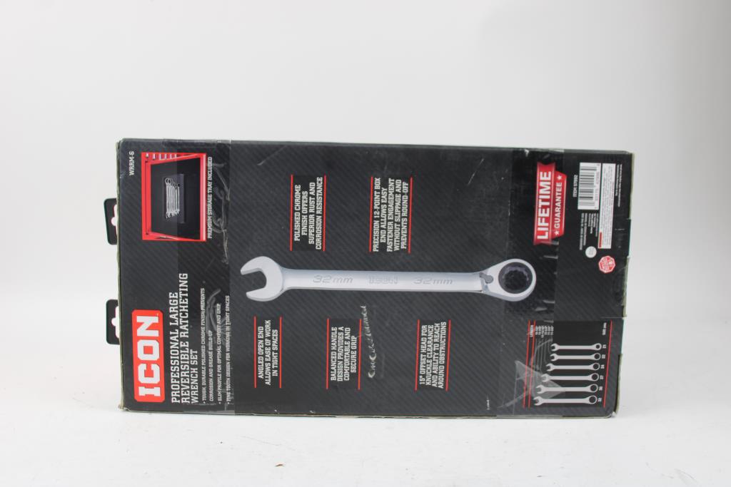 Icon Professional Large Reversible Ratcheting Wrench Set, 2 Box ...