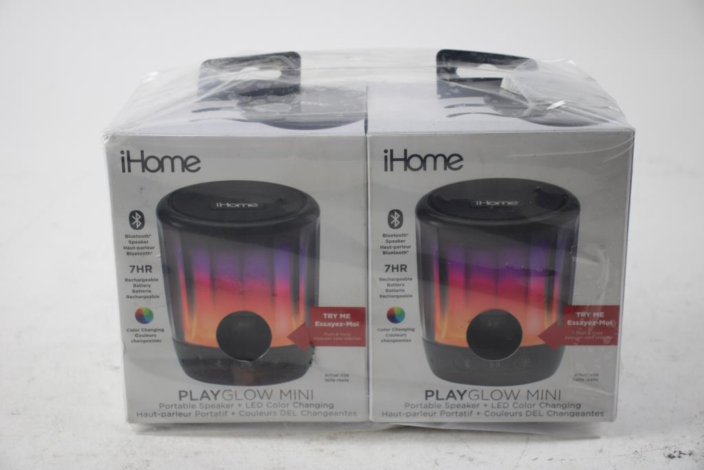Ihome Playglow Mini Portable Speakers, 2 Pieces | Property Room