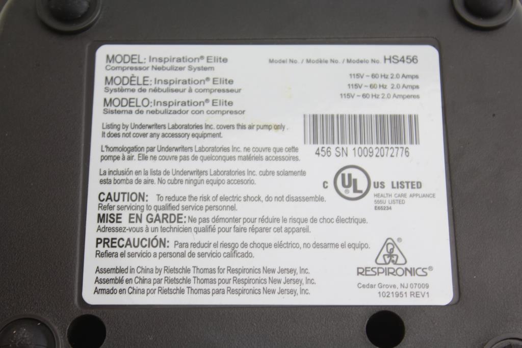 Inspiration Elite HS456 Compressor Nebulizer System | Property Room