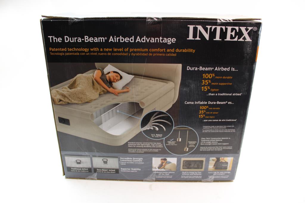 Intex Queen Ultra Plush Elevated DuraBeam Airbed With Built-In Pump ...