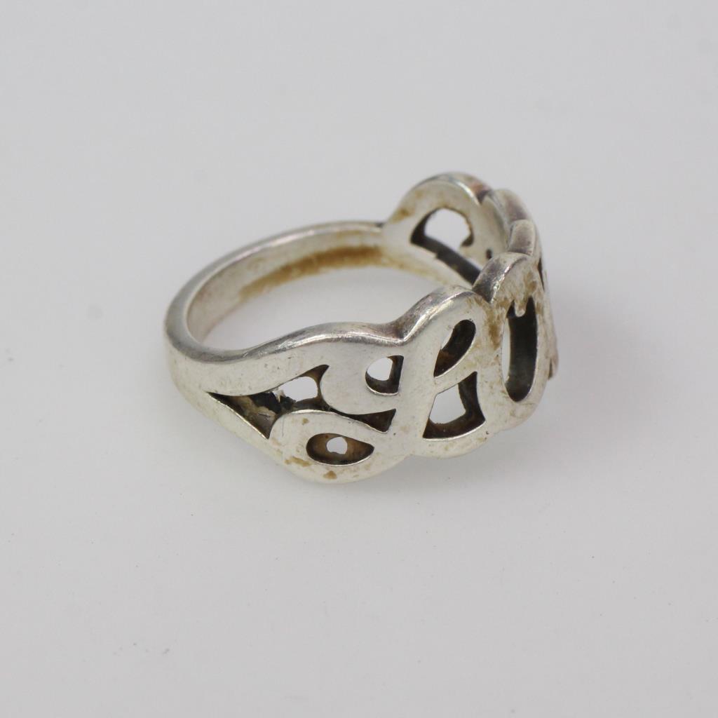 James Avery Silver Love Script Ring, 4.55g | Property Room