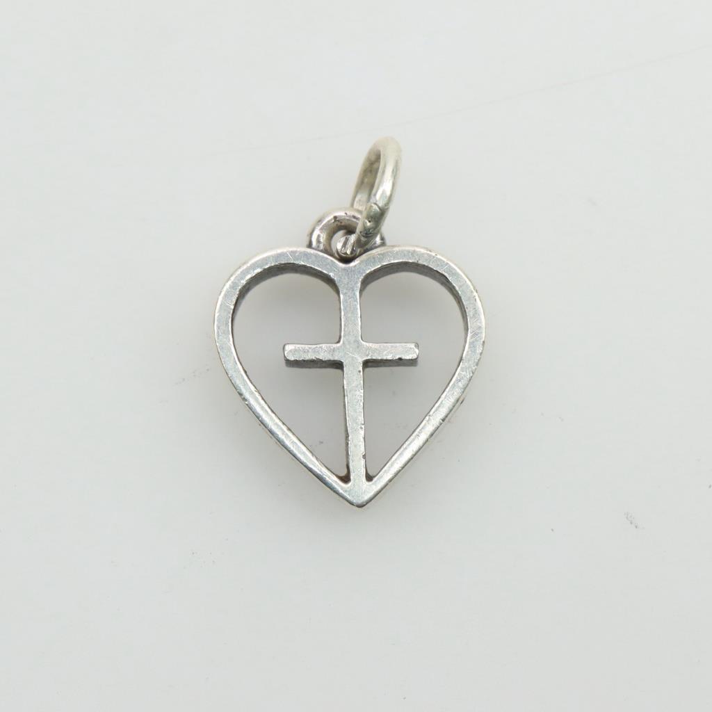 James Avery Sterling Silver Deep Open Heart Cross Charm | Property Room