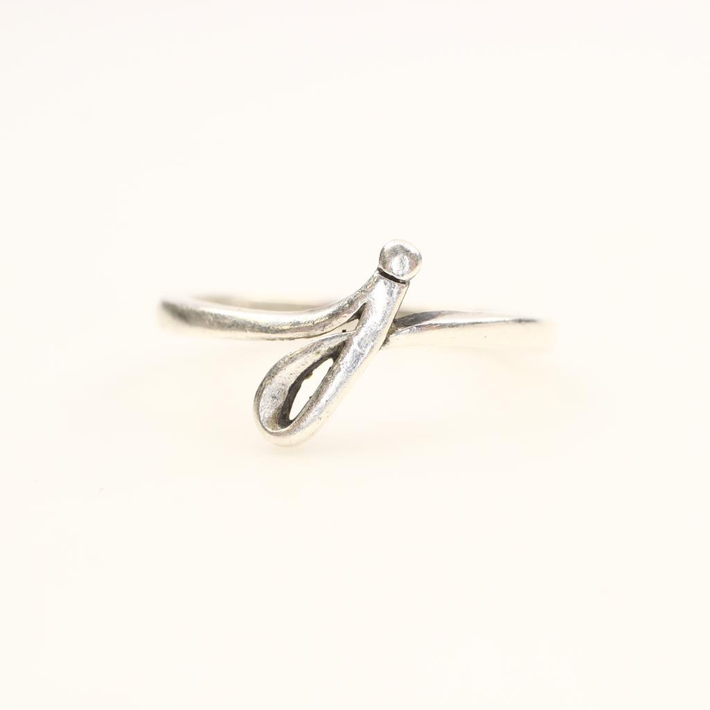 James Avery Sterling Silver "J" Initial Script Ring | Property Room