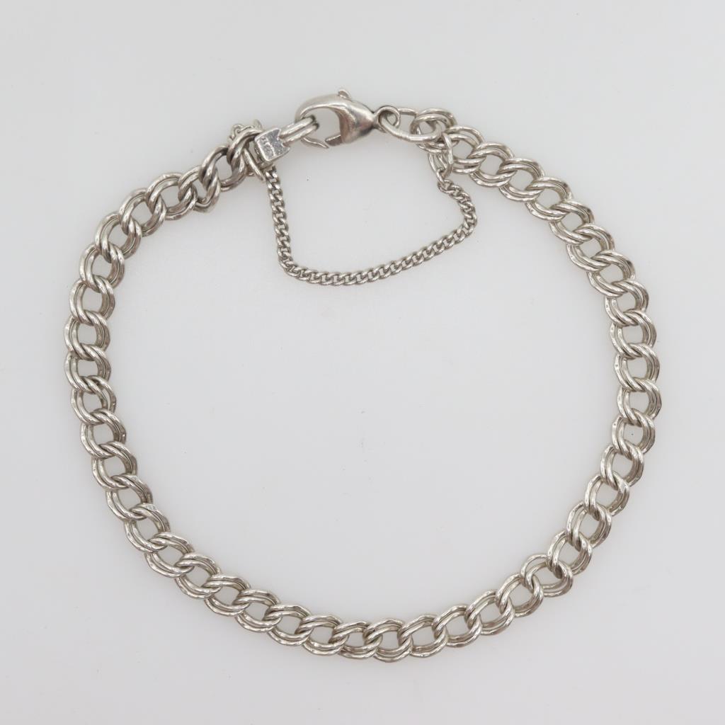 James Avery Sterling Silver Light Double Curb Charm Bracelet | Property ...