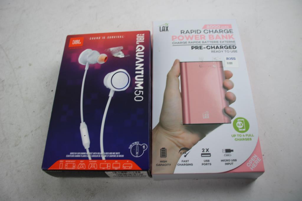 JBL Headphones And LA Power Bank, 2 Pieces | Property Room