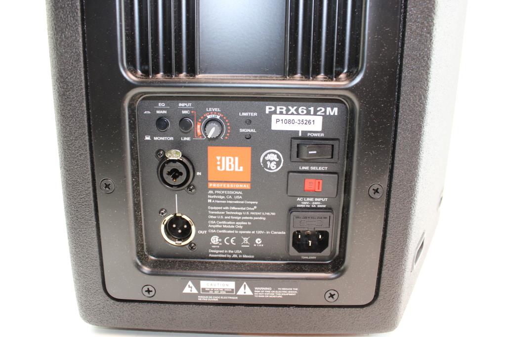 JBL PRX612M Two-Way Multipurpose Self-Powered Sound Reinforcement ...