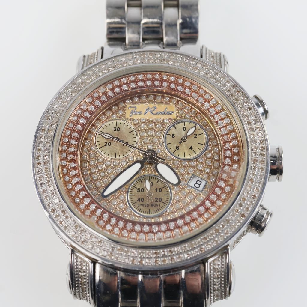 Joe Rodeo Classic 3.50cts TW Diamond Chronograph Watch-Evaluated By Our ...