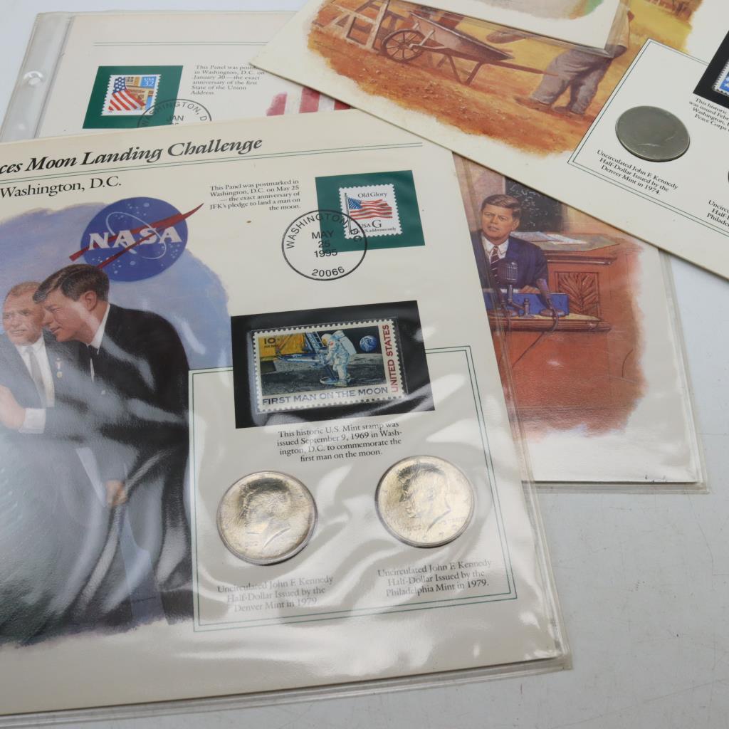 John F Kennedy 25th Anniversary Uncirculated US Half Dollar And Stamp ...