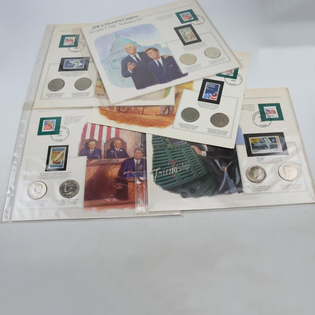 John F Kennedy 25th Anniversary Uncirculated US Half Dollar And Stamp ...