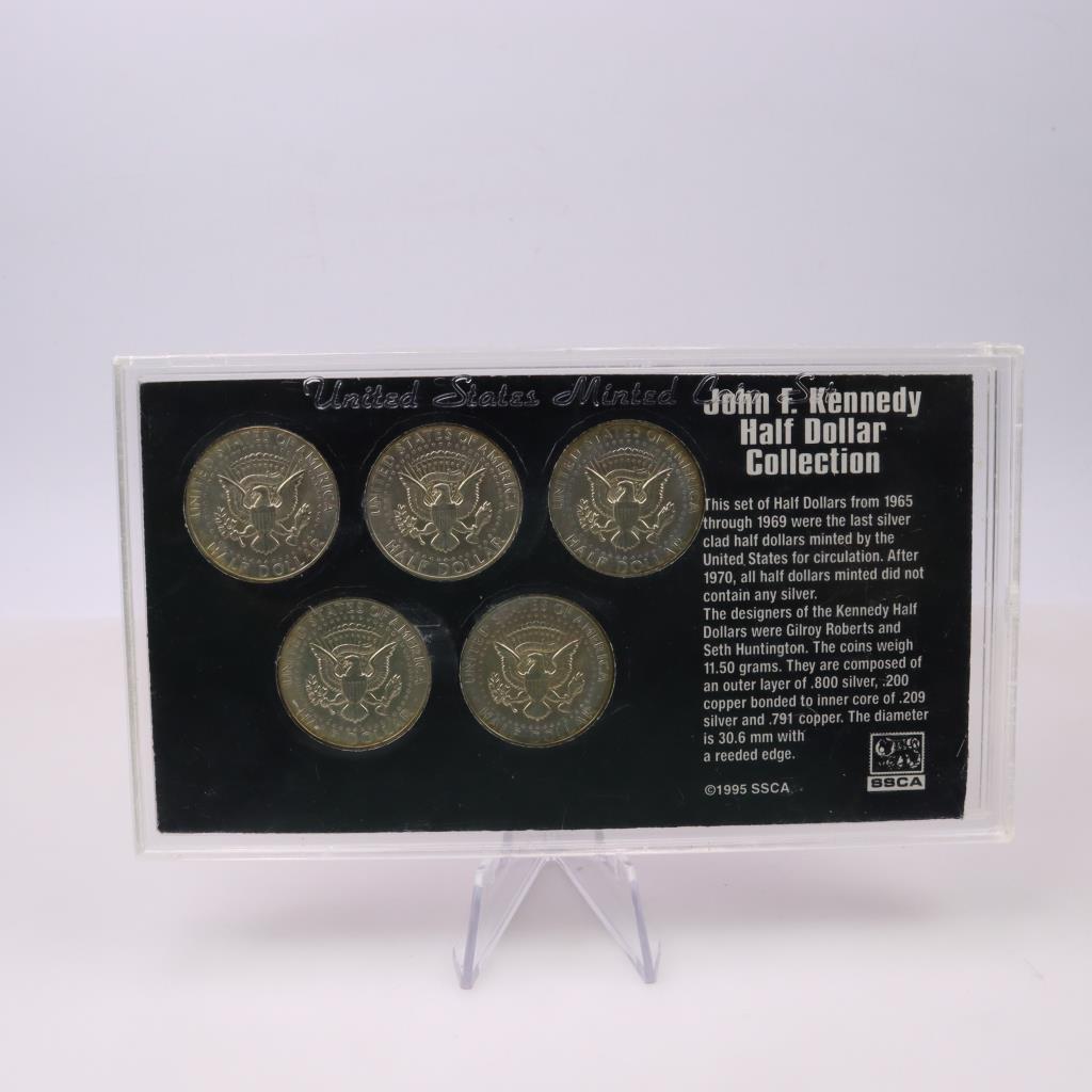 John F. Kennedy Silver Clad Half Dollar Collection 1965-1969 | Property ...