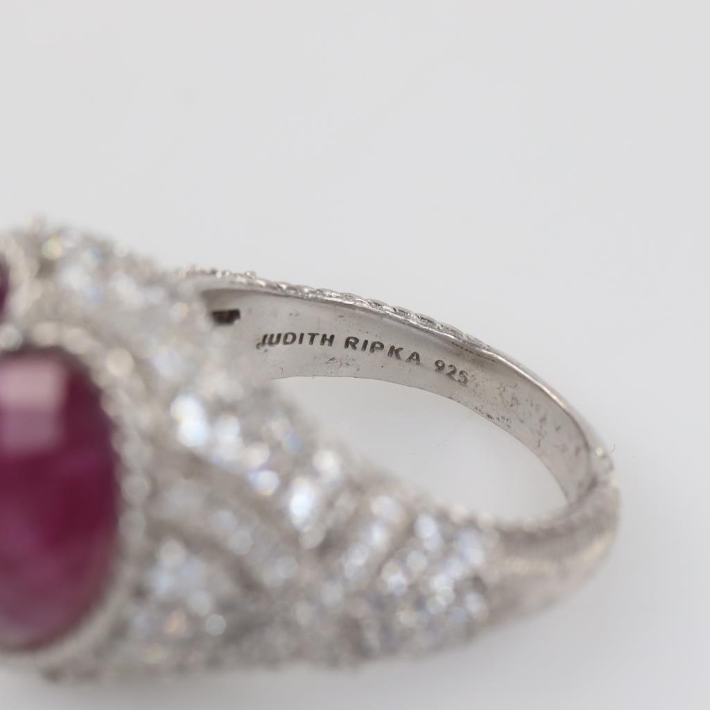 Judith Ripka Silver Clear And Purple Stone Ring | Property Room
