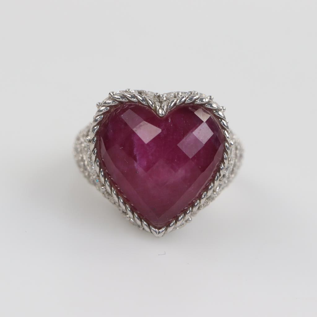 Judith Ripka Silver Clear And Purple Stone Ring | Property Room